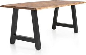 XXXLutz JÍDELNÍ STŮL, akácie, přírodní barvy, černá, 140/80/76,5 cm P & B - Jídelní stoly - 001769018107
