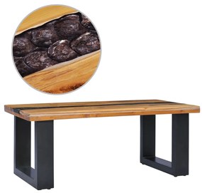 Konferenční stolek 100 x 50 x 40 cm masivní teak a polyresin - Default Title