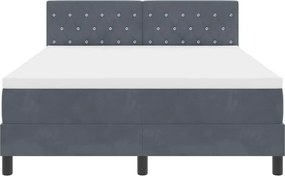 Postel s boxspringem s matrací Tmavě šedá 140 x 200 cm samet 3339111