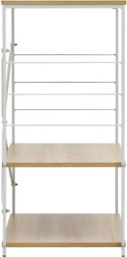Skříňka na mikrovlnku bílá a dub 60 x 39,6 x 79,5 cm kompozit 288237