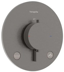 Hansgrohe Ecostat Comfort S - Termostatická baterie pod omítku, pro 2 spotřebiče, kartáčovaný černý chrom 33718340