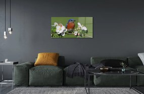 Obraz na skle Květiny barevné papoušek 125x50 cm