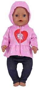 Oblečky pro panenky Baby Born a American girl (43-45) cm, mix druhů Barva: Červeno-růžová