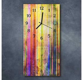 Nástěnné hodiny obrazové na skle - Proužky barevné