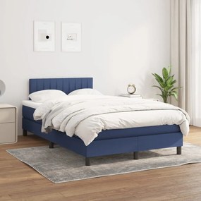 vidaXL Box spring postel s matrací 120x200 cm textil [3140202] Barva: Modrá