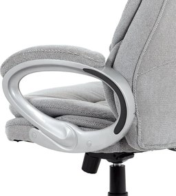 Kancelářská židle, látka, houpací mechanismus, kříž plast stříbrný – opěrák 90°–180° Šedá