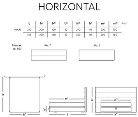 Materasso Čalouněná postel HORIZONTAL boxspring ROZMĚR: 2x (80x200) cm - boxspring