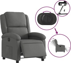 Elektrické polohovací křeslo tmavě šedé textil 3204141