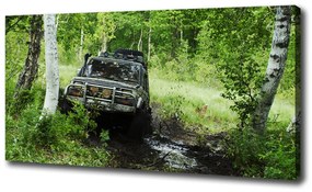Wallmuralia Moderní fotoobraz canvas na rámu Jeep v lese 100x50