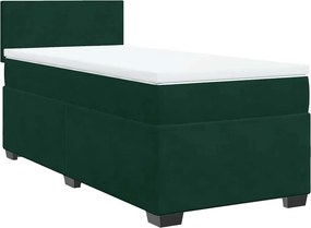 Box spring postel s matrací tmavě zelená 90x190 cm samet 3286183