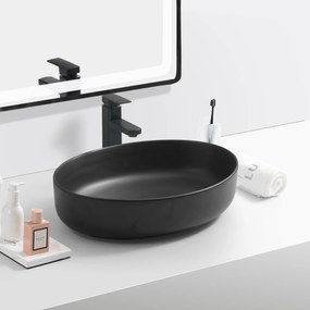 Erga Aadhya, umyvadlo na desku 550x415x140 mm, černá matná, ERG-V03-9594-M-001-BK