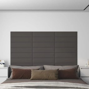 Nástěnné panely 12 ks tmavě šedé 60 x 15 cm textil 1,08 m² - Default Title