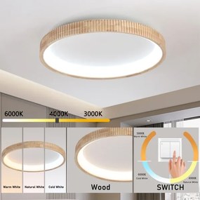 Brilagi - LED Stropní svítidlo FALCON WOOD MODERN LED/60W/230V pr. 80 cm dřevo