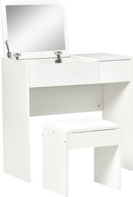 HOMCOM Moderní toaletní stolek 80Š x 40H x 79V cm se sklopným zrcadlem, zásuvkou a úložným prostorem + stůl | Aosom