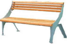 Parková lavička s opěradlem, kombinace kov a dřevo
