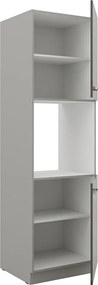 GREY gr | vysoká skříňka 60 DP-210 2F na vestavnou troubu | 60 cm | světle šedá/tmavě šedá lesk