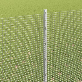 Svařovaná drátěná plotovina s tyčkami 10 x 1,5 m Stříbrná 3336337