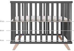 Tmavě šedá dětská ohrádka z bukového dřeva 75x100 cm Lil Planet – Roba