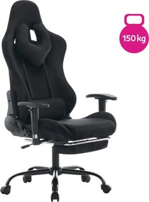 Kancelářské/herní křeslo, černá Velvet látka, nosnost 150 kg, SALOP