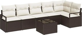 Set pohovek 7 ks Hnědá polyratan 3346408