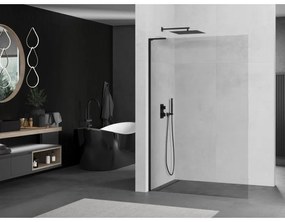 Mexen Kioto L, sprchová zástěna Walk-In 90 x 200 cm, 8mm čiré sklo, černý profil, 800-090-103-70-00