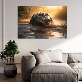 Obraz na plátně - Krokodýl v divoké přírodě FeelHappy.cz Velikost obrazu: 180 x 120 cm