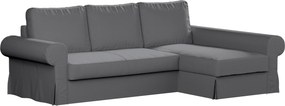 Potah na pohovku IKEA Backabro rozkládací se šezlongem barva šedá látka pletený vzor