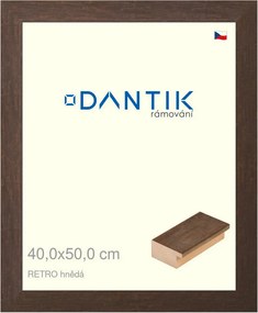 DANTIK rámeček 40x50 | RETRO hnědá (Sklo Čiré)
