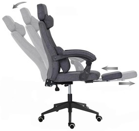 Otočná kancelářská židle s opěrkou hlavy - ve více barvách-tmavošedá