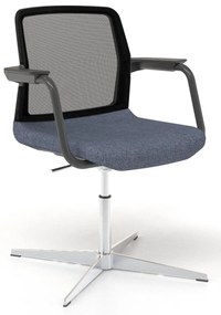 NARBUTAS - Židle WIND SWA434 s lakovanými područkami - černý opěrák