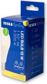 TESLA BL271230-1 - LED bulb žárovka E27, 12W, 1521 lm, 3000K, teplá bílá