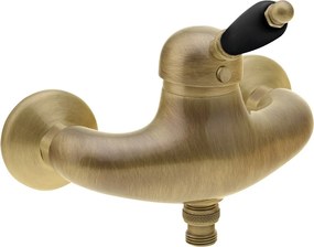 Sapho Sapho, KIRKÉ BLACK nástěnná sprchová baterie, černá páčka, bronz, KI11NB