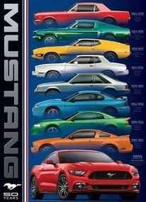 EUROGRAPHICS Puzzle 50 let Fordu Mustang / 1000 dílků / 48,9 × 67,6 cm