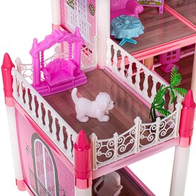 Creative Corner Domeček pro panenky růžová DIY 4 úrovně nábytku