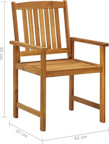 vidaXL Zahradní židle s poduškami 6 ks masivní akáciové dřevo [3078158] Barva: Béžová