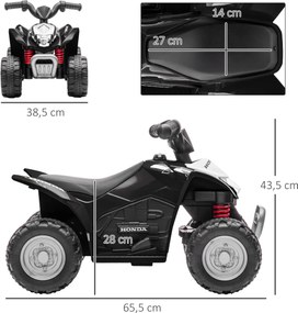 AIYAPLAY elektrická čtyřkolka miniquad pro děti od 18 měsíců, dětská elektrická čtyřkolka s LED diodami a klaksonem, černý kov, bezpečná zábava při j…