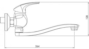 Novaservis Metalia 57 Dřezová umyvadlová baterie 15 cm, chrom 57070,0