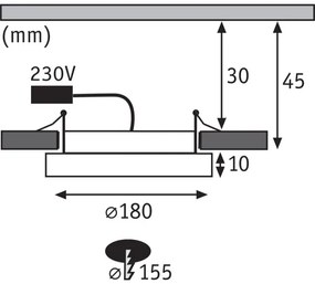 Paulmann 92935 - LED/12W IP44 Stm koup podhledové svítidlo AREO 230V