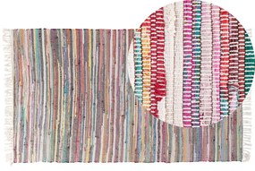 Krátkovlasý světlý barevný bavlněný koberec 80x150 cm DANCA Beliani