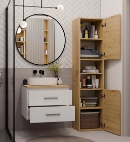 Skříňka pod umyvadlo NEL 60 bílá/dub artisan