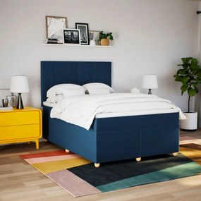 Box spring postel s matrací modrá 140x200 cm textil 3293609