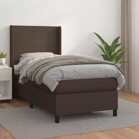 vidaXL Box spring postel s matrací 80 x 200 cm umělá kůže [3132349] Barva: Bílá