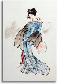 Reprodukce portrétu Japonská žena III. skica Hokusai Katsushika 80x120
