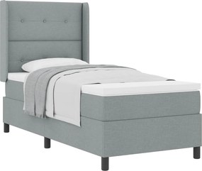 Postel s boxspringem s polštářem Světle šedá 200 x 80 cm textil 3341609
