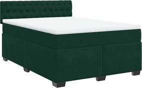 Box spring postel s matrací tmavě zelená 160x200 cm samet 3286369