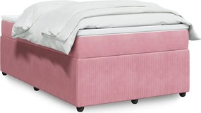 Box spring postel s matrací růžová 120x190 cm samet 3285631