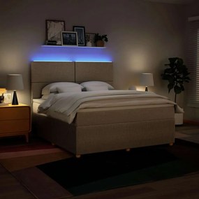 Box spring postel s matrací krémová 180x200 cm textil 3294433