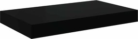 Plovoucí nástěnná police černá vysoký lesk 40 x 23,5 x 3,8 cm MDF 323763
