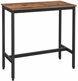 Barový stůl, ocelový rám, vintage hnědý a černý