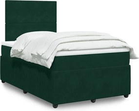 Box spring postel s matrací tmavě zelená 120x190 cm samet 3292283